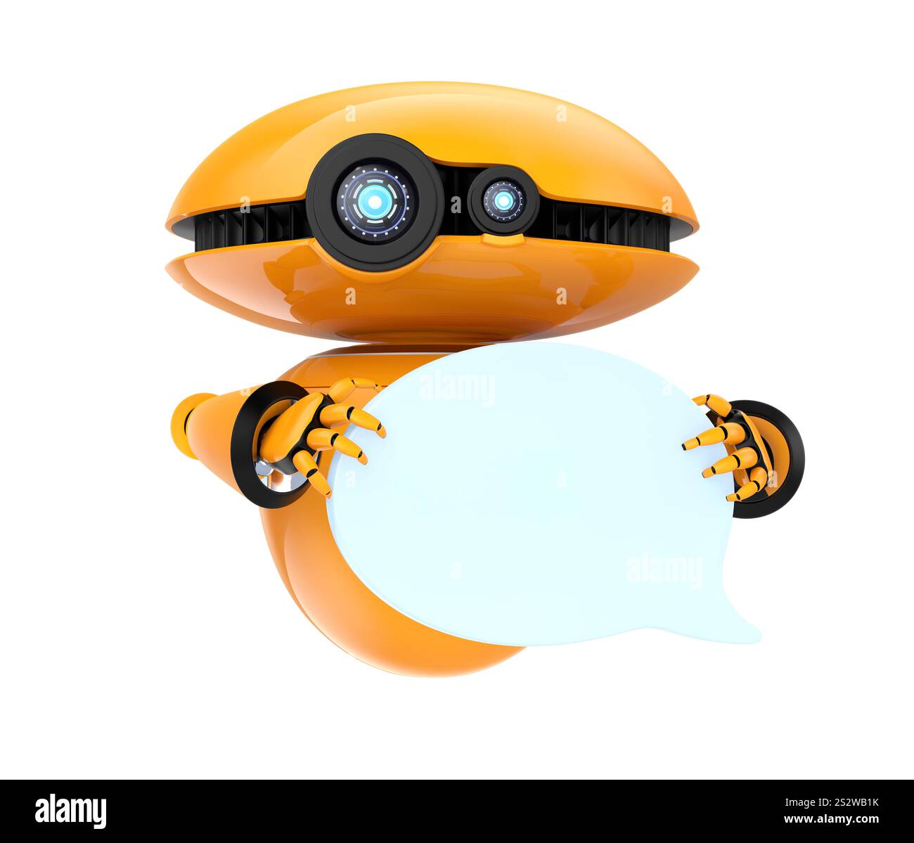 Orange robot. Concept image of chartbot Stock Photo - Alamy