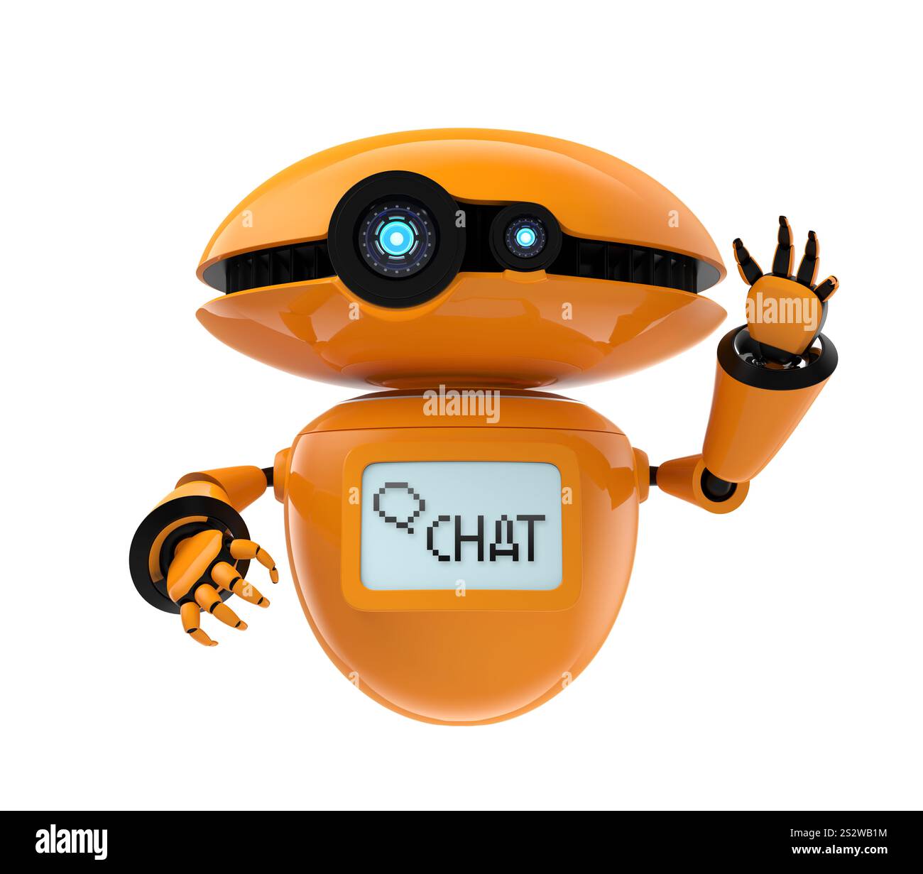 Orange robot. Concept image of chartbot Stock Photo - Alamy