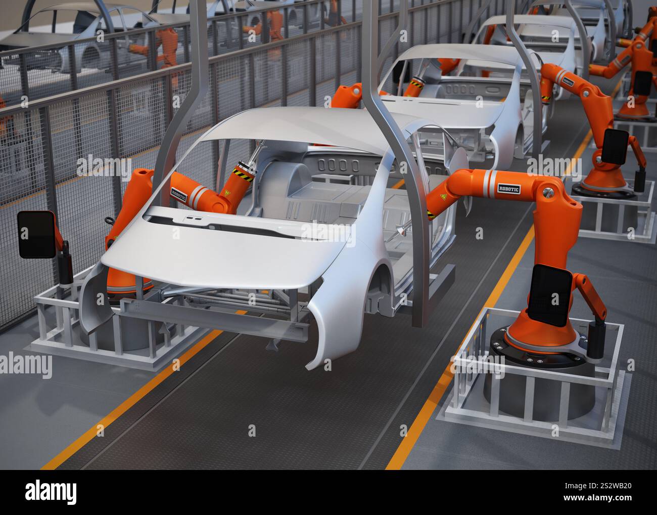 Image of an electric vehicle assembly plant; 3D rendered image Stock ...