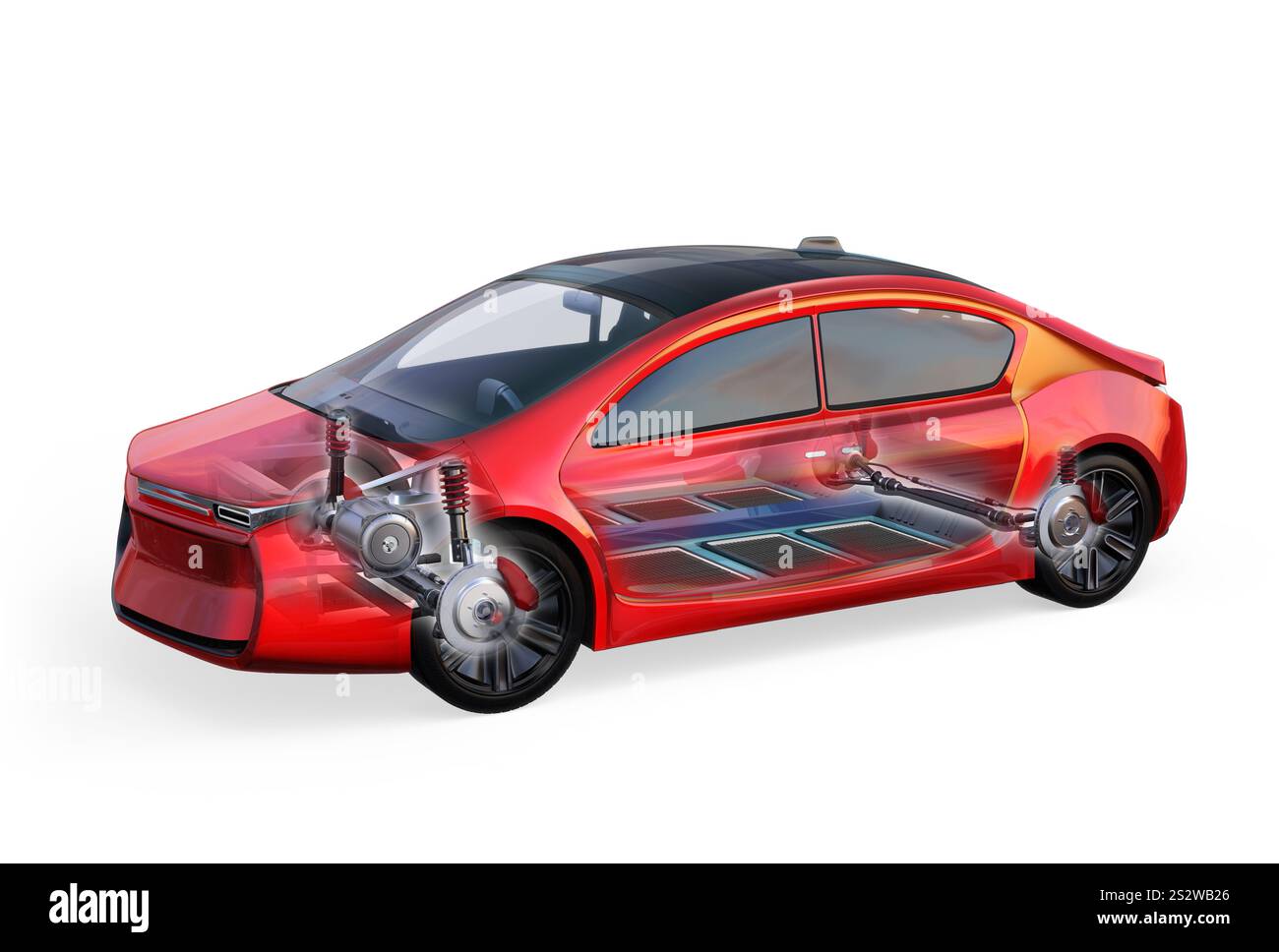 Structural image of the body, frame, transmission and battery of an ...