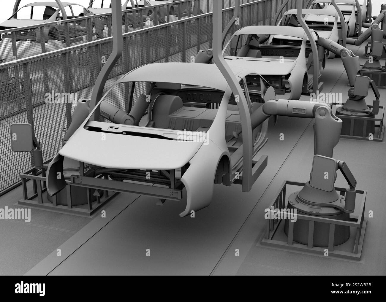 Image of a car assembly plant from Clay Shading for Backgrounds Stock ...