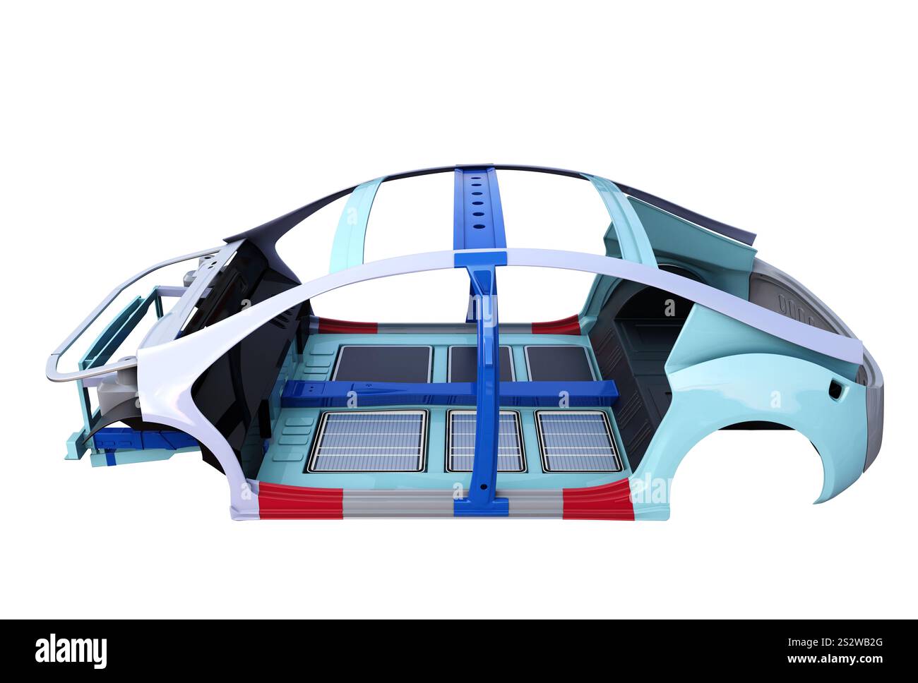 Structural image of electric vehicle frame and battery Stock Photo - Alamy