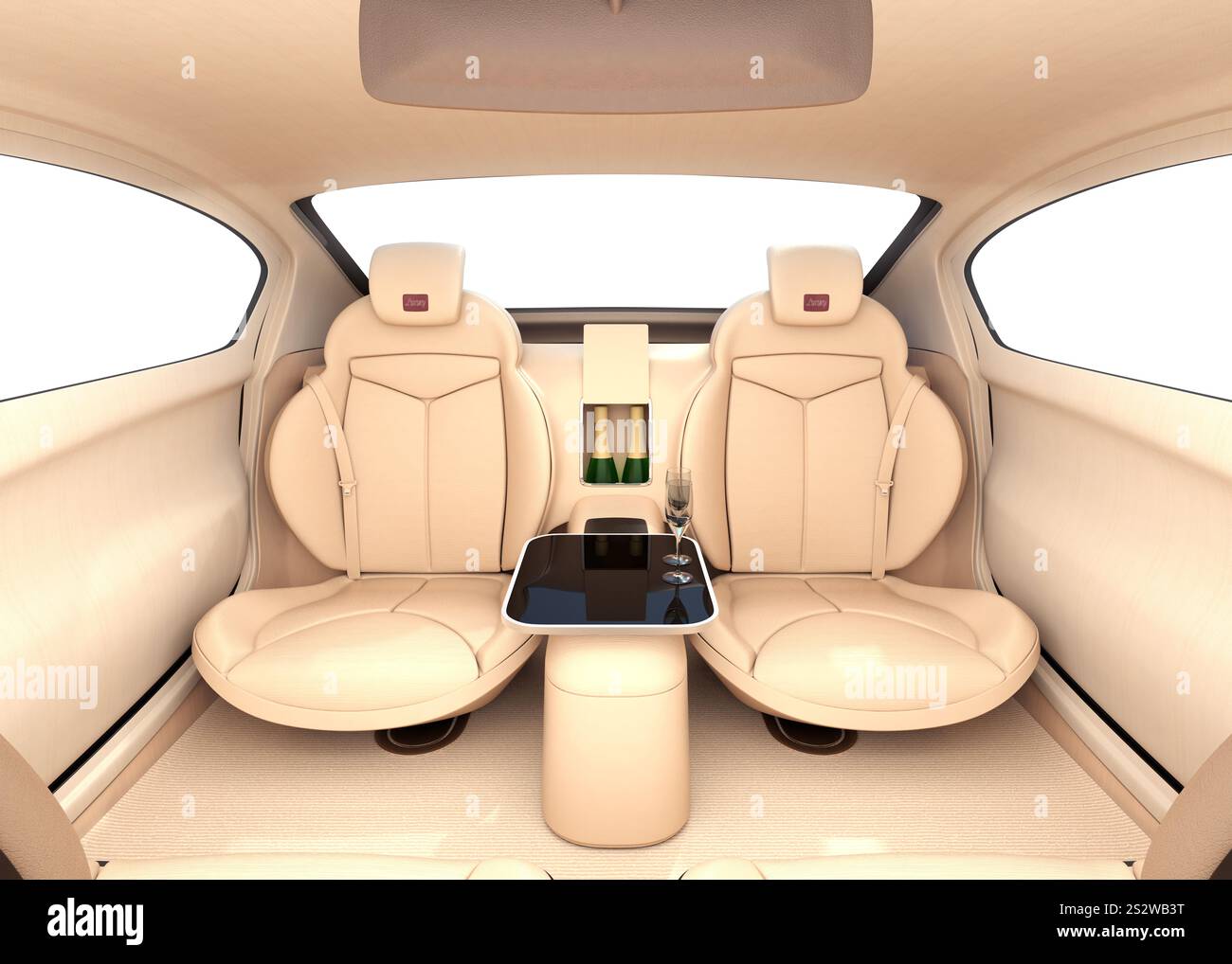 Interior image of an automated vehicle. High quality interior with ...