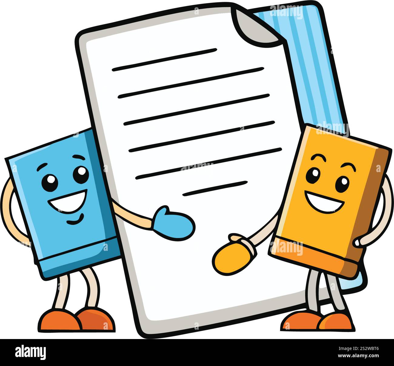 Business agreement concept with two cartoon style characters shaking ...