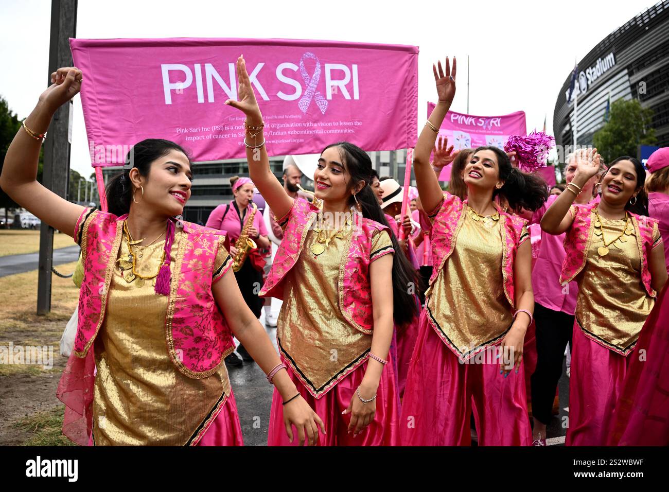 Sydney, Australia. 03rd Jan, 2025. Pink Sari dancers are seen during ...