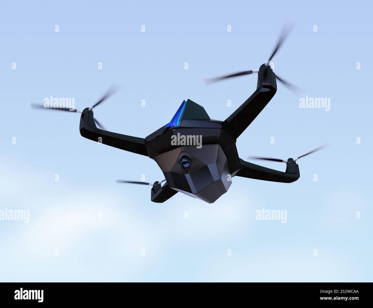 Stealth drone with high-resolution surveillance camera unit Stock Photo ...