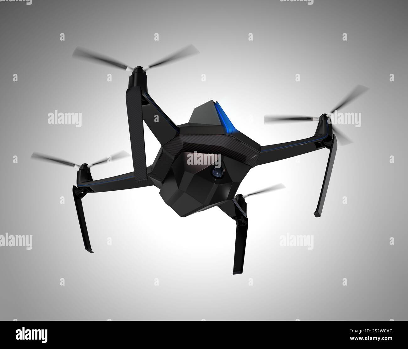 Stealth drone with high-resolution surveillance camera unit Stock Photo ...