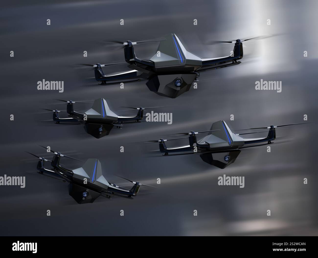 Stealth drone in formation flight Stock Photo - Alamy