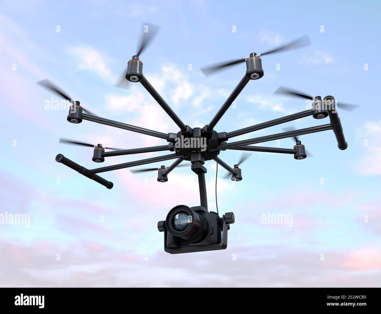 Octocopter with video camera Stock Photo - Alamy