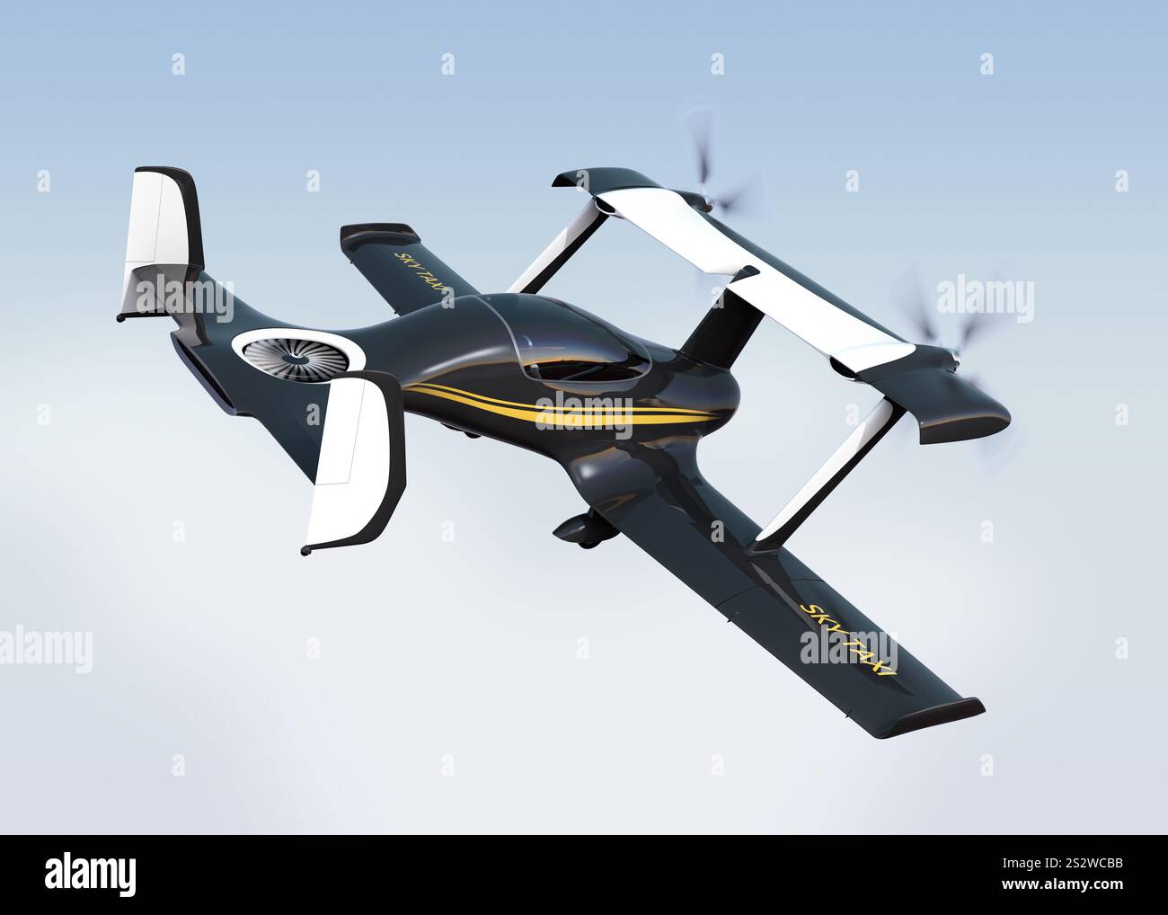 Drone taxi. Automated aerial transport concept Stock Photo - Alamy