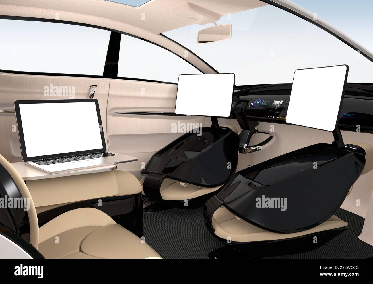 Concept of in-car meeting in an automated vehicle with a seat-storable ...