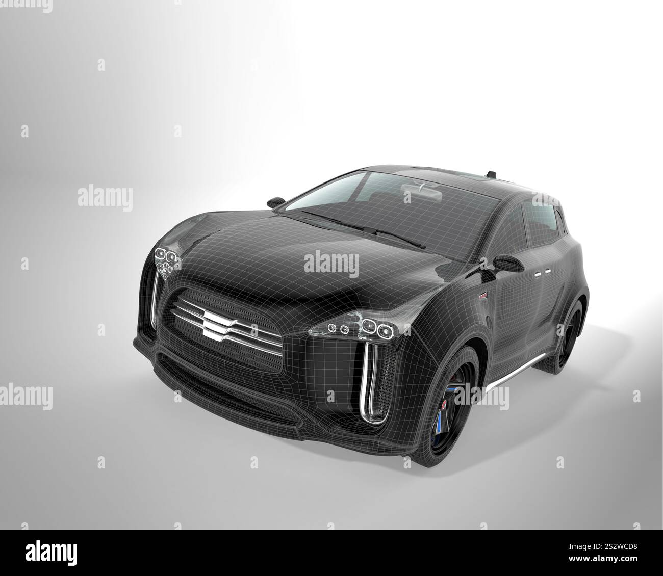 Black electric SUV with wire frame Stock Photo - Alamy