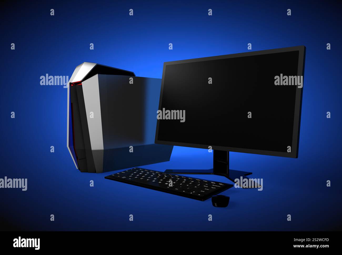 Blue computer monitor keyboard mouse hi-res stock photography and ...