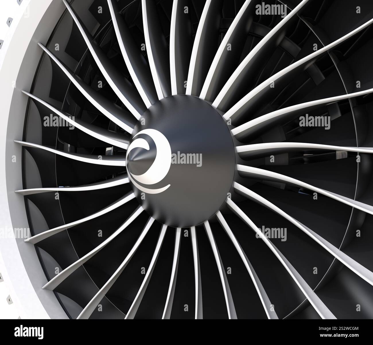 Blades of a jet fan engine Stock Photo - Alamy