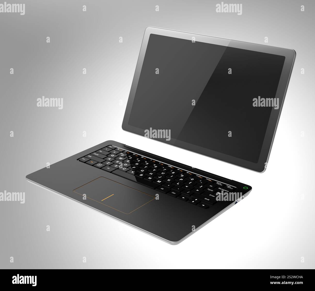 Detachable laptop separated into tablet and keyboard Stock Photo - Alamy