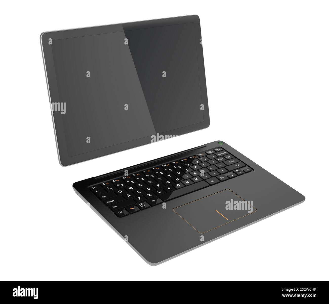 Detachable laptop separated into tablet and keyboard Stock Photo - Alamy