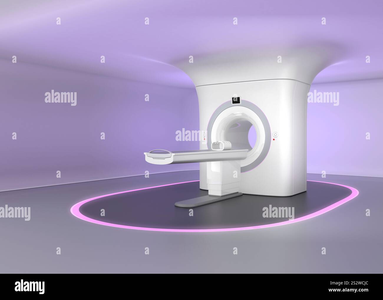 MRI room interior image. Smooth connection between the equipment and ...