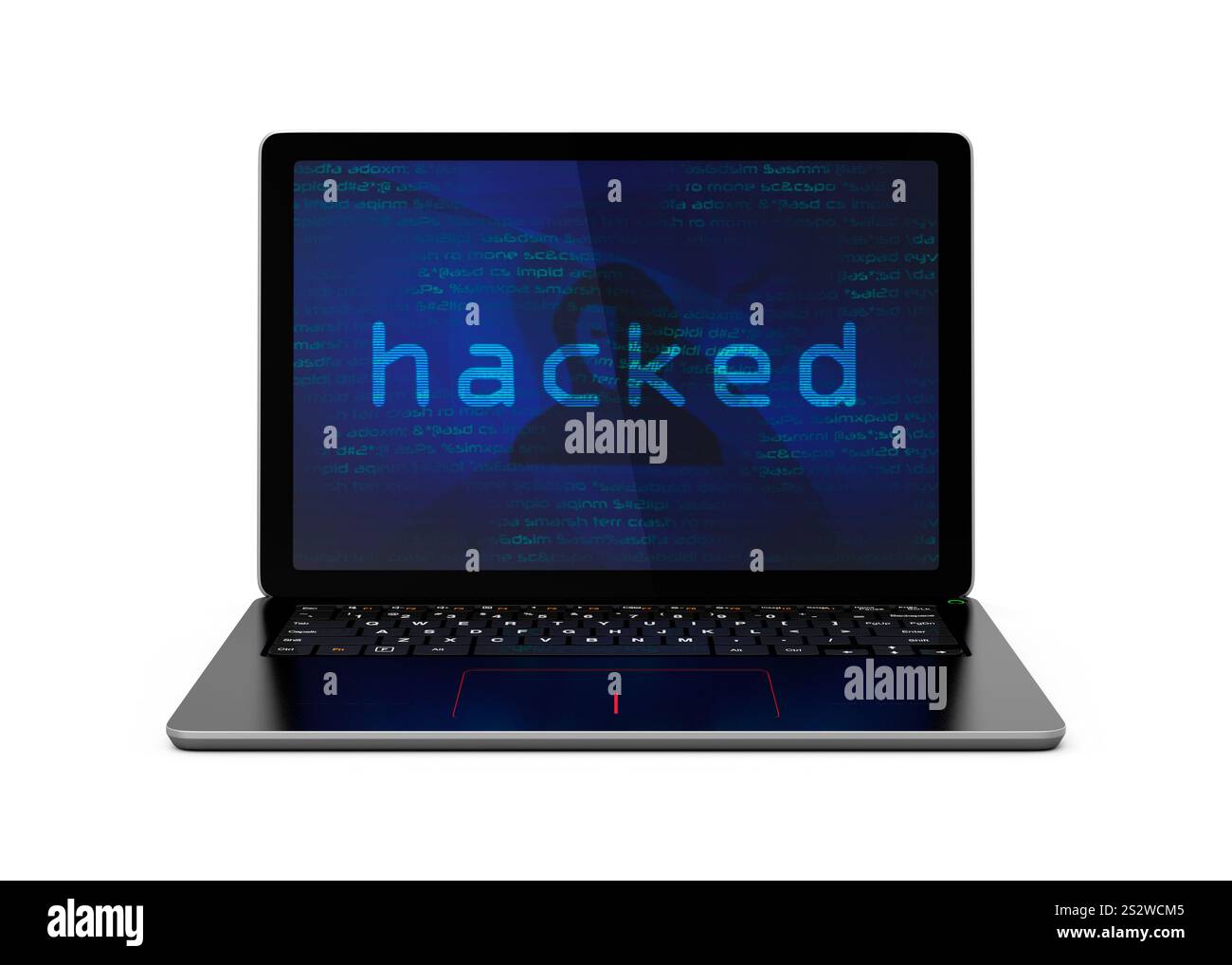 Image of hacked laptop Stock Photo - Alamy
