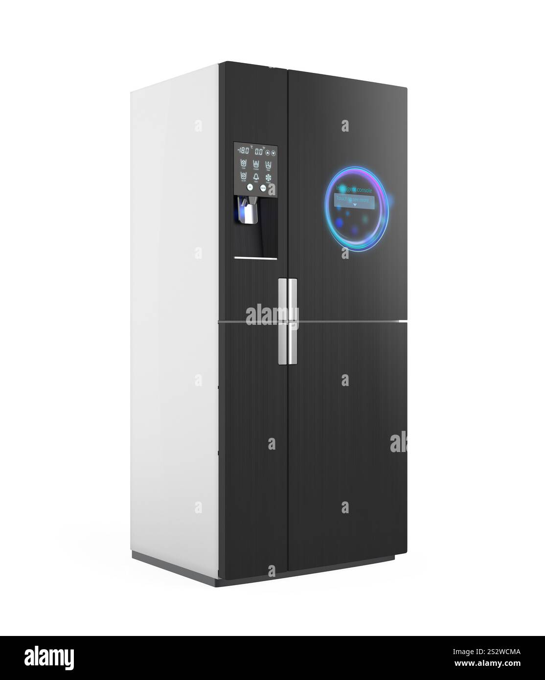 Image of smart fridge with ice dispenser Stock Photo - Alamy