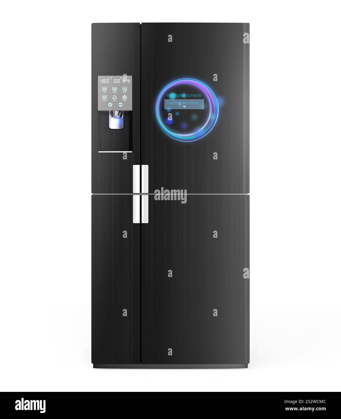 Image of smart fridge with ice dispenser Stock Photo - Alamy