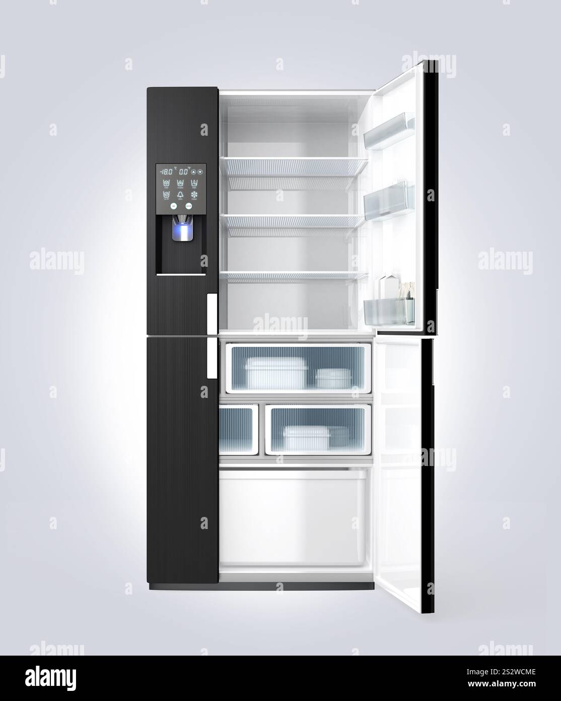 Image of smart fridge with ice dispenser Stock Photo - Alamy