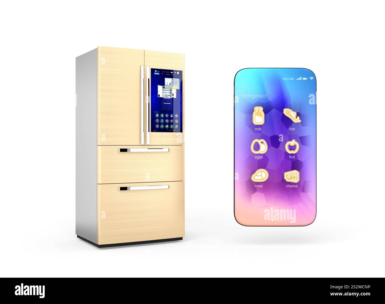 Digital display refrigerator Cut Out Stock Images & Pictures - Alamy