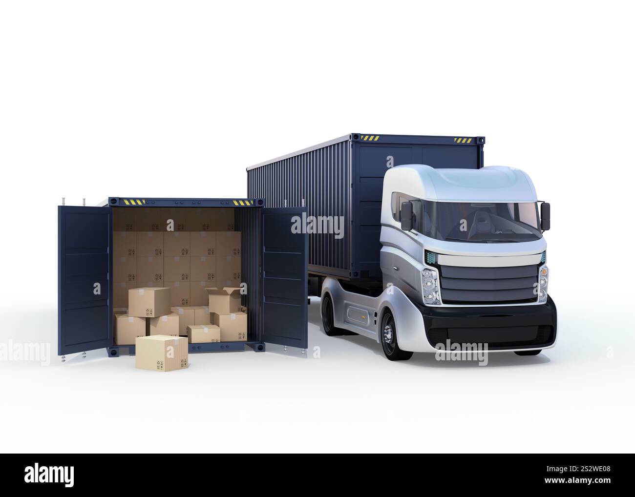 Container loading truck in Cut Out Stock Images & Pictures - Alamy