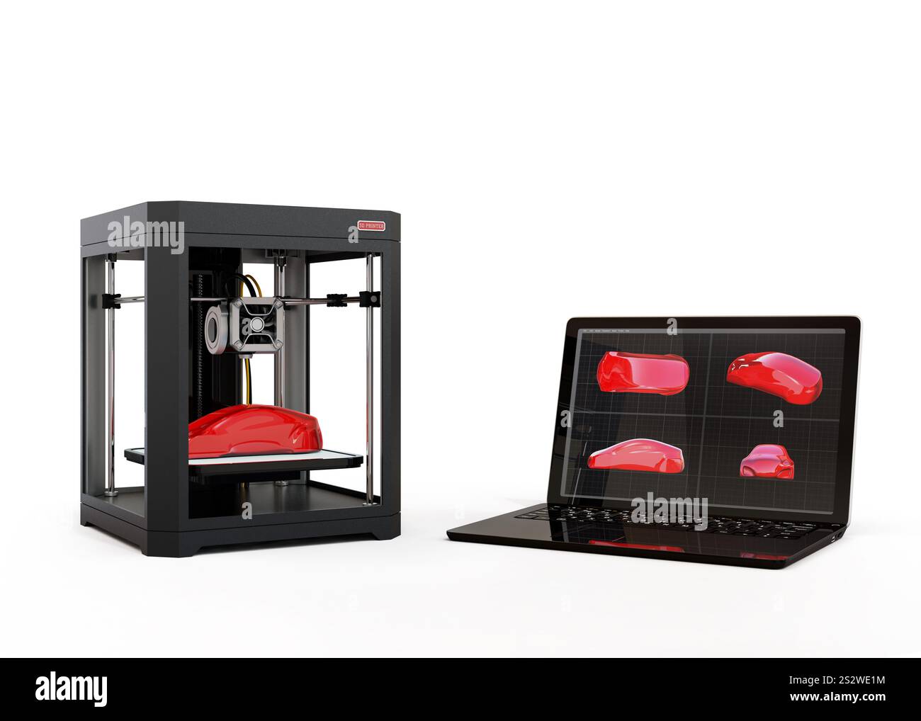 CAD design laptop and 3D printer image Stock Photo - Alamy