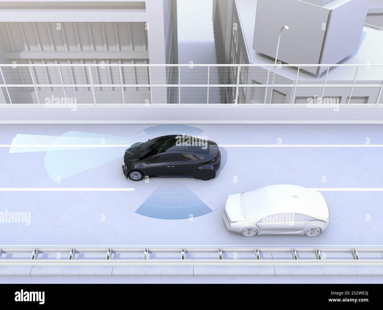 Concept image of lane keeping and blind spot detection support for ...