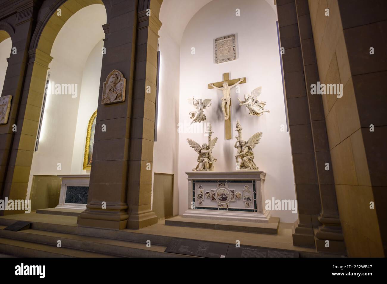 Interior of Bode Museum, mixed art collection of sculptures, paintings ...