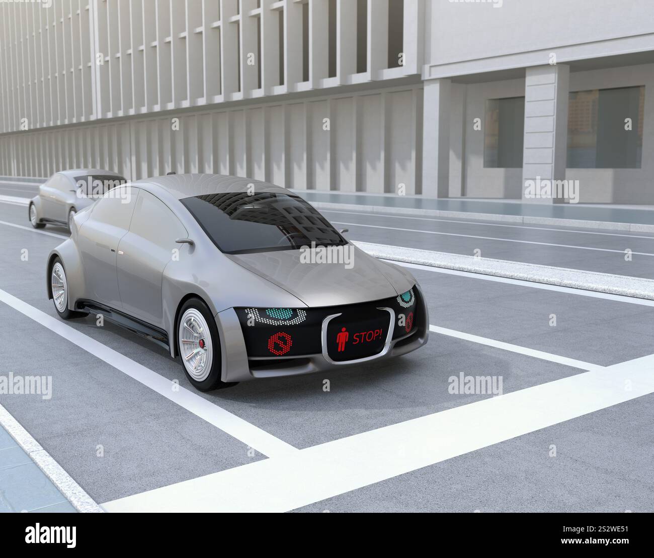 Concept for car-pedestrian communication with warnings of rear-occupant ...