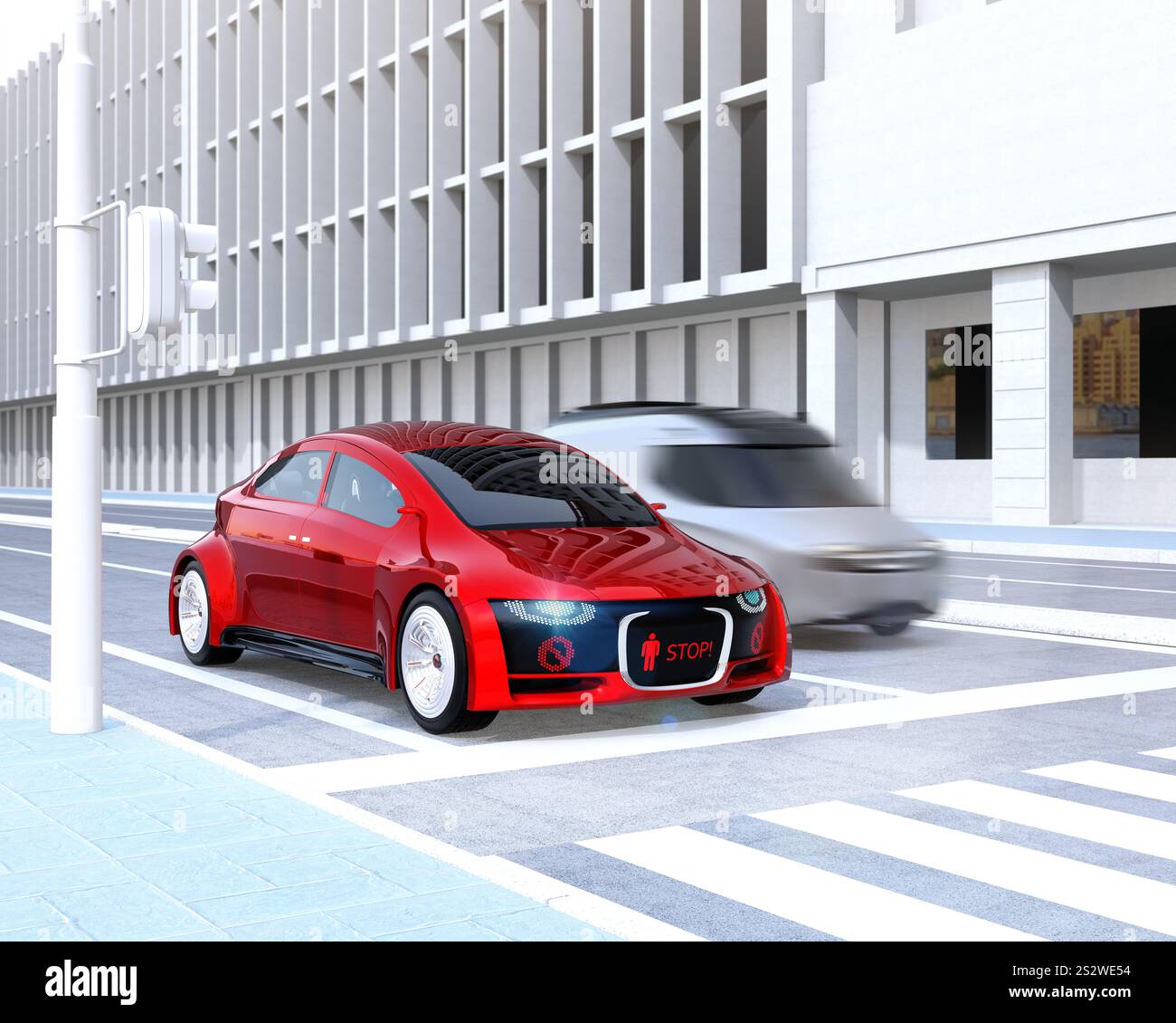 Concept for car-pedestrian communication with warnings of rear-occupant ...