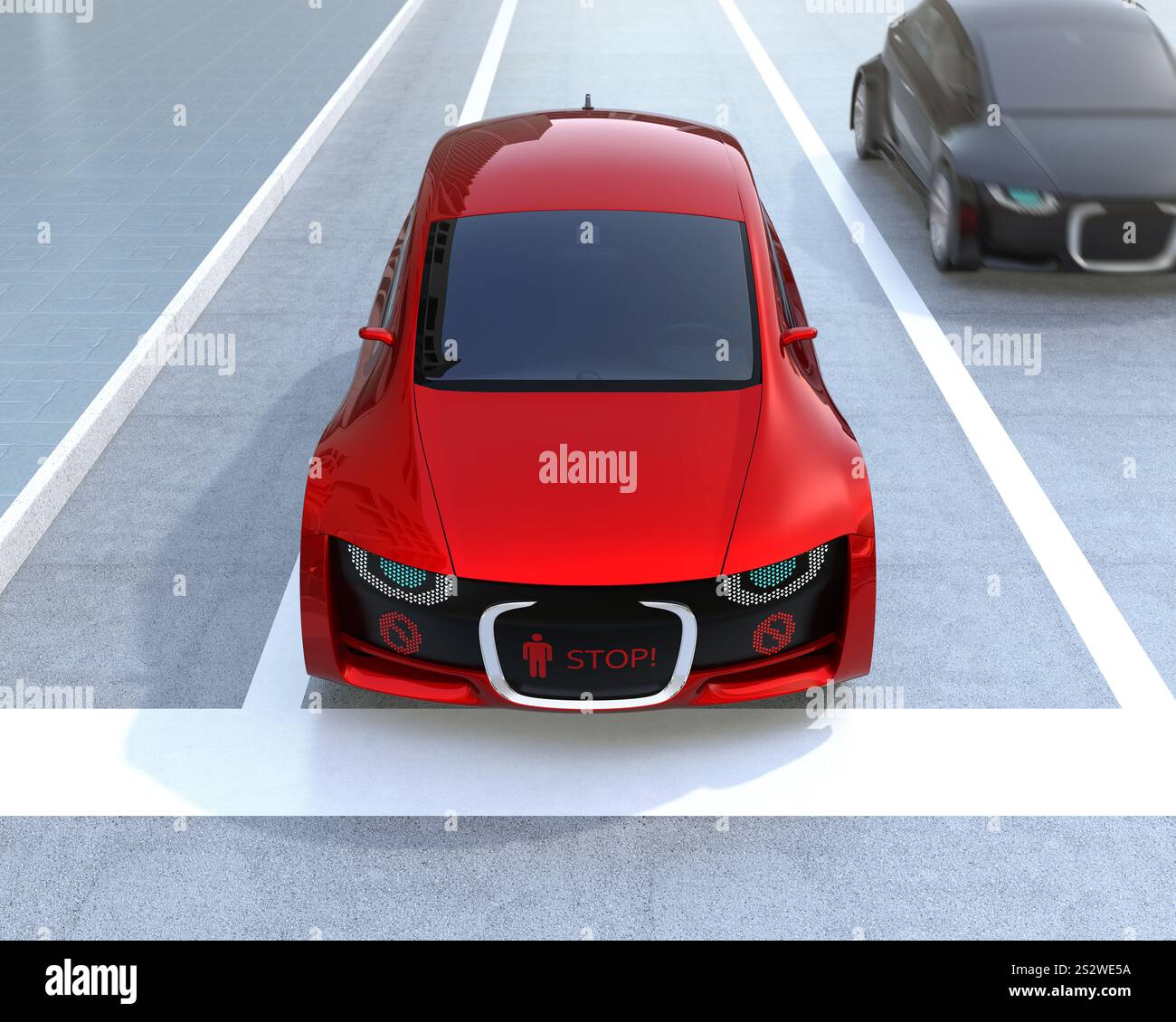 Concept for car-pedestrian communication with warnings of rear-occupant ...