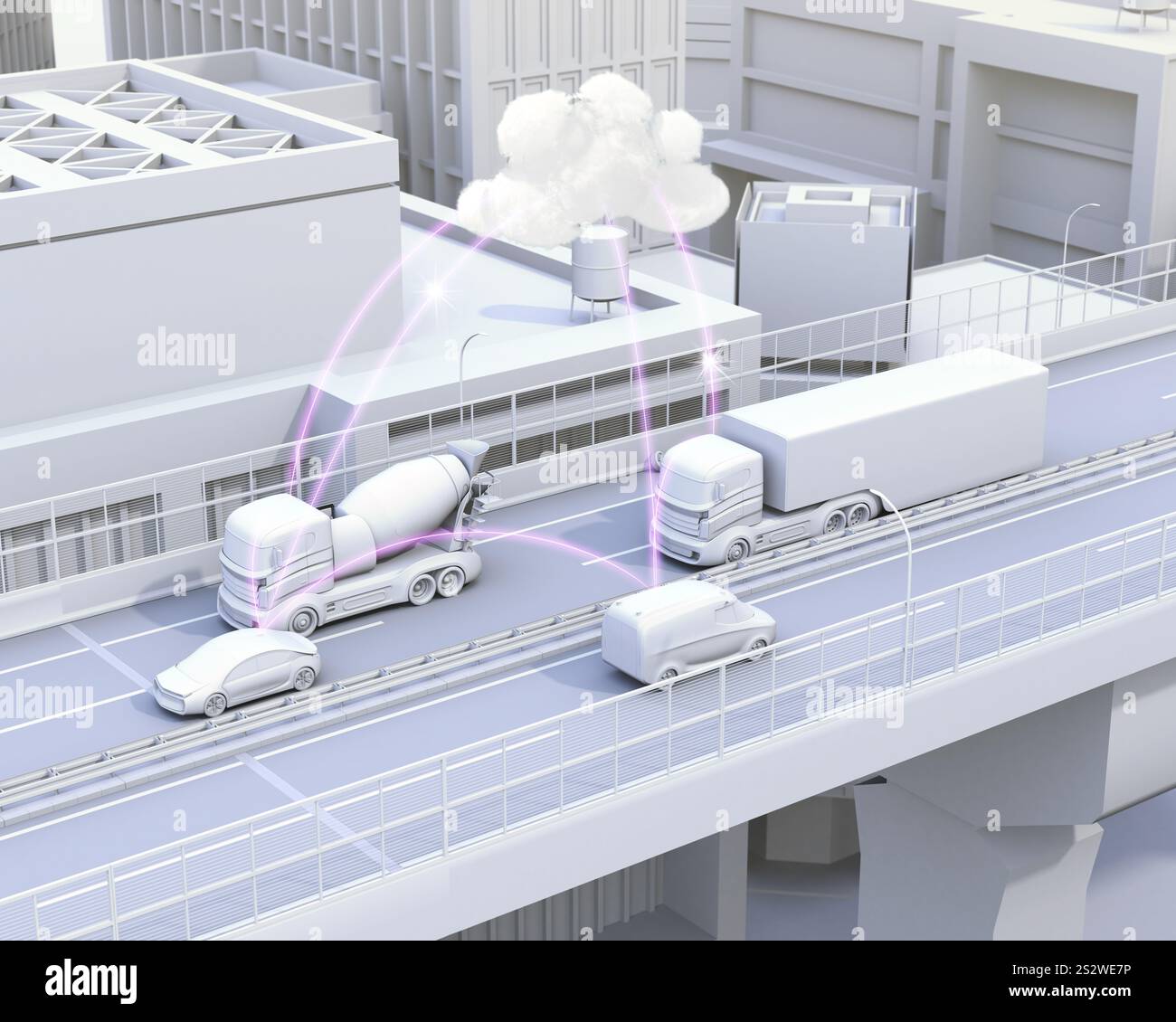 Connected car concept where cars share traffic information with each ...