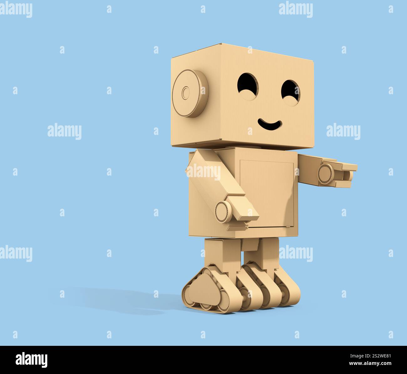 Image of a cute cardboard box robot. With copy space Stock Photo - Alamy