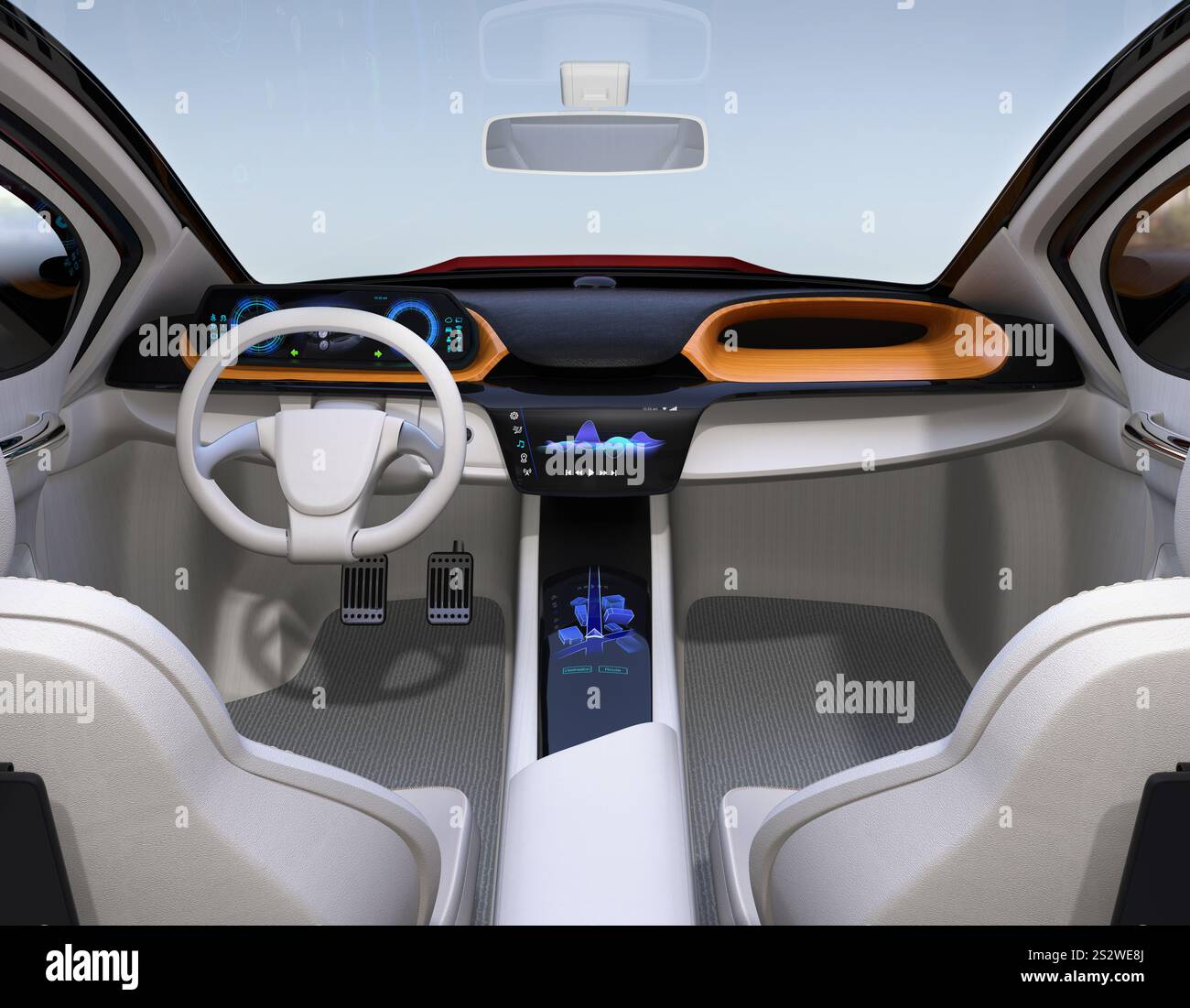 Image of the instrument panel of an automated EV vehicle. Original ...