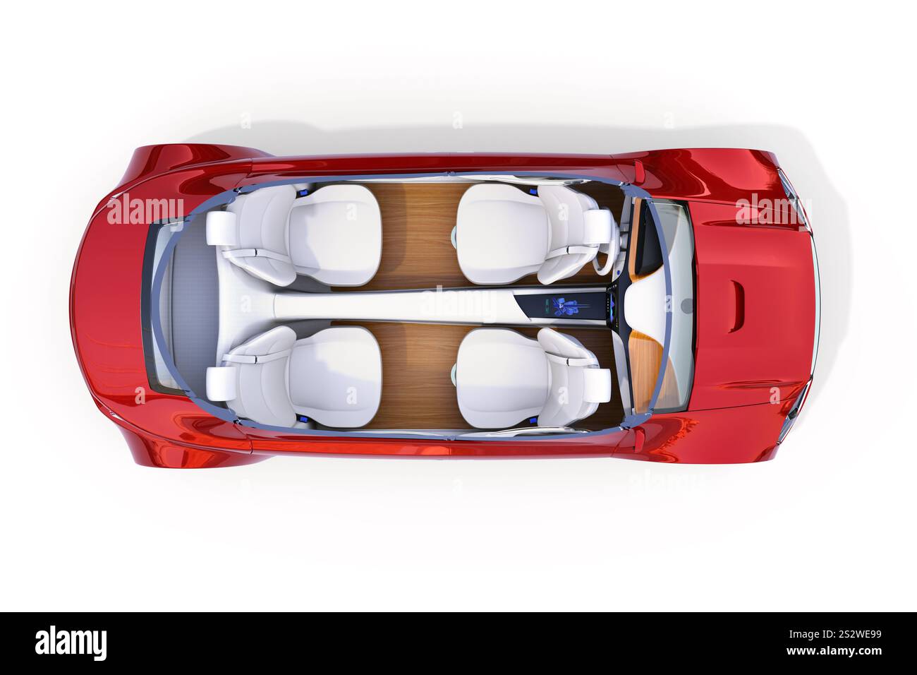 Overhead cutaway image of the interior layout of an automated electric ...