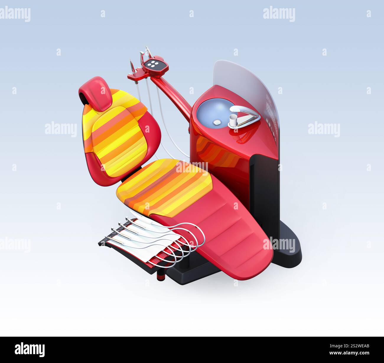 Isometric image of the Metallic Red Dental Unit Stock Photo - Alamy