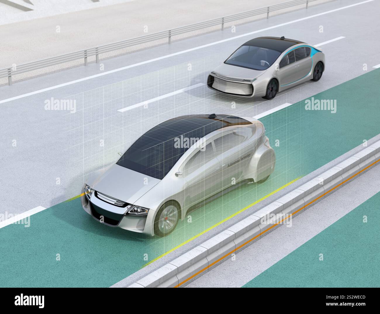 Concept image of lane-keeping support for automated vehicles Stock ...