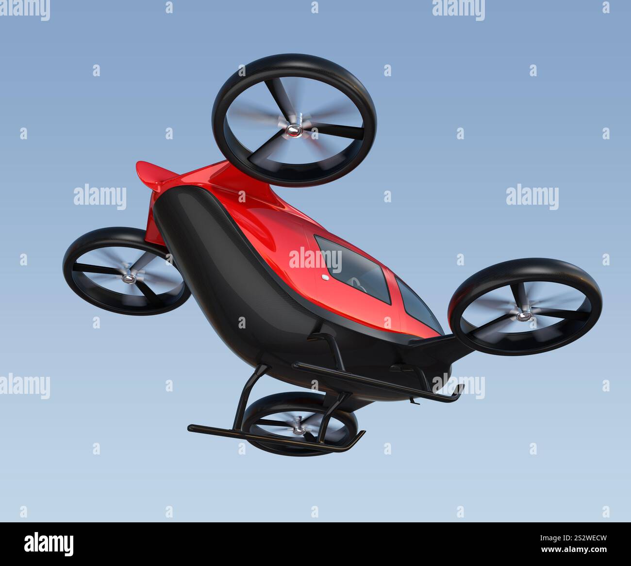 Automatic drone taxi flying in the sky Stock Photo - Alamy
