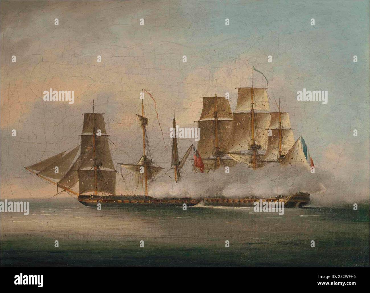 Francis Sartorius - H.M. frigate Phoenix, 36 guns, attacking the French ...