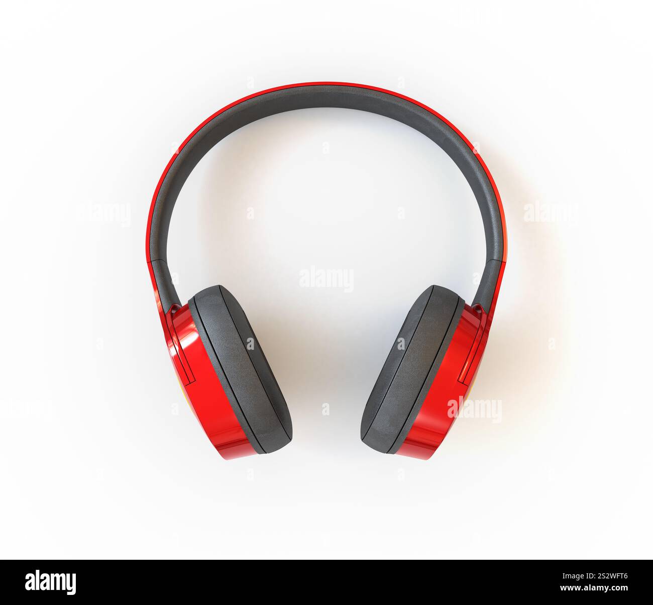 Metallic red headphones Stock Photo - Alamy