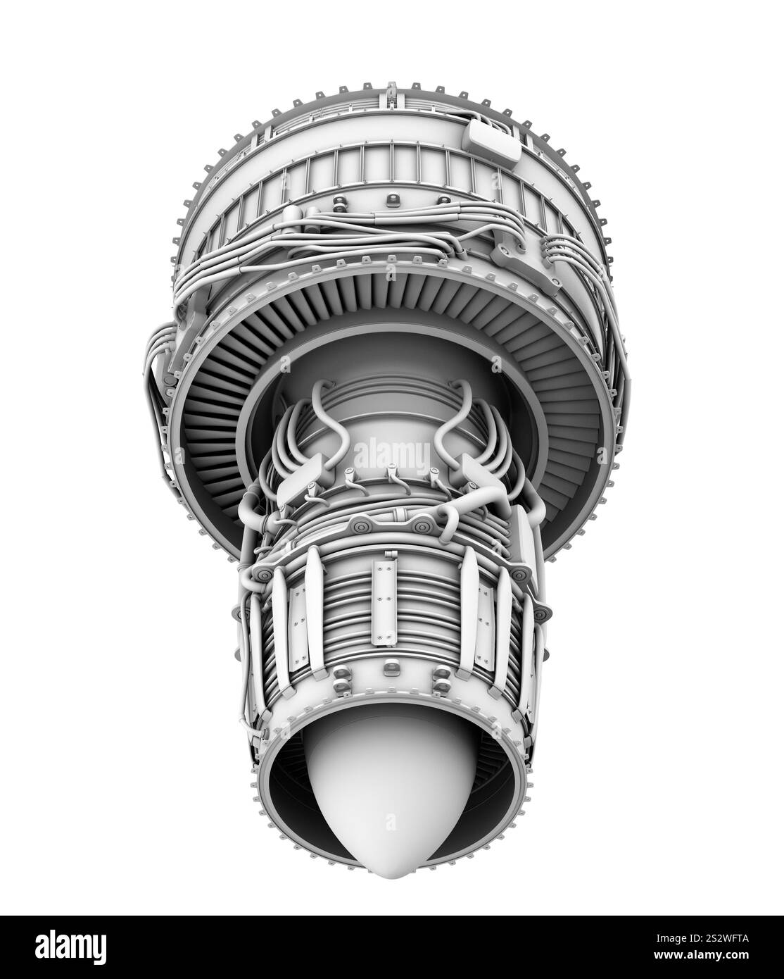 Grey Shading Image Of A Turbofan Engine Stock Photo Alamy