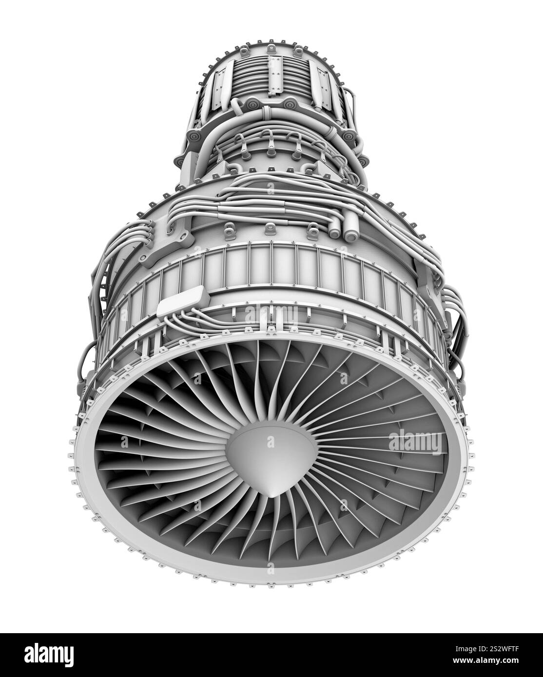 Grey shading image of a turbofan engine Stock Photo - Alamy