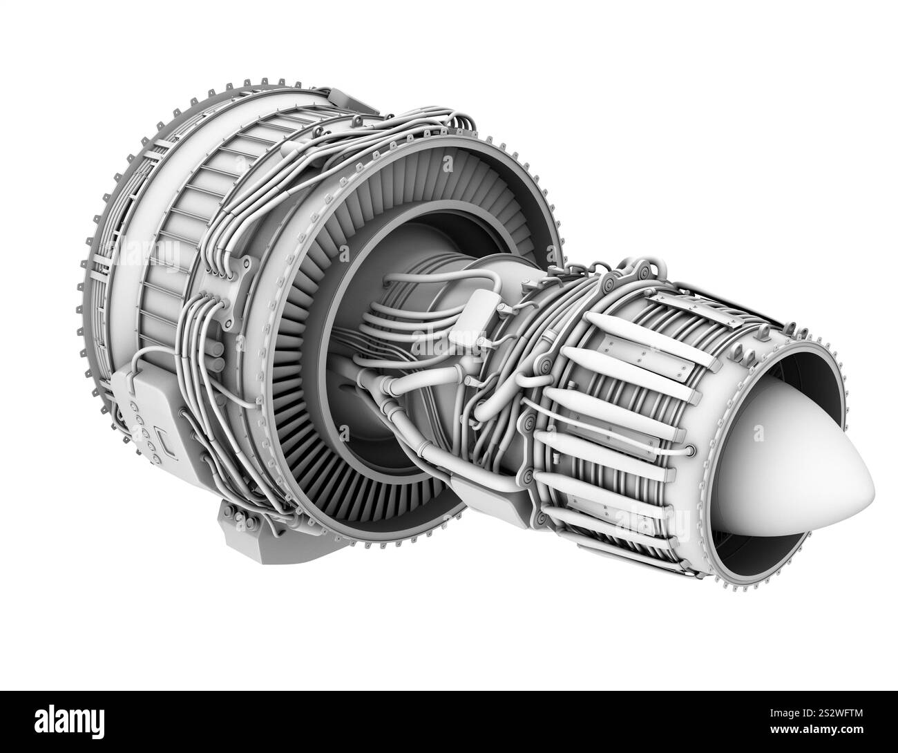 Grey shading image of a turbofan engine Stock Photo - Alamy