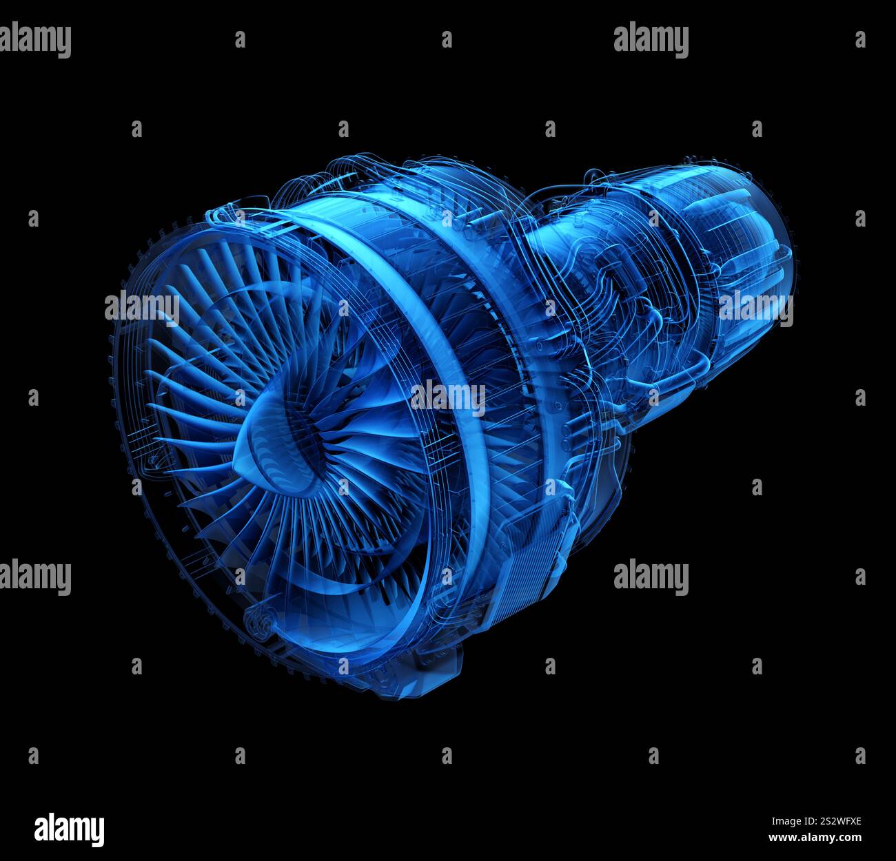 Image of a turbofan engine with X-rays wind Stock Photo - Alamy
