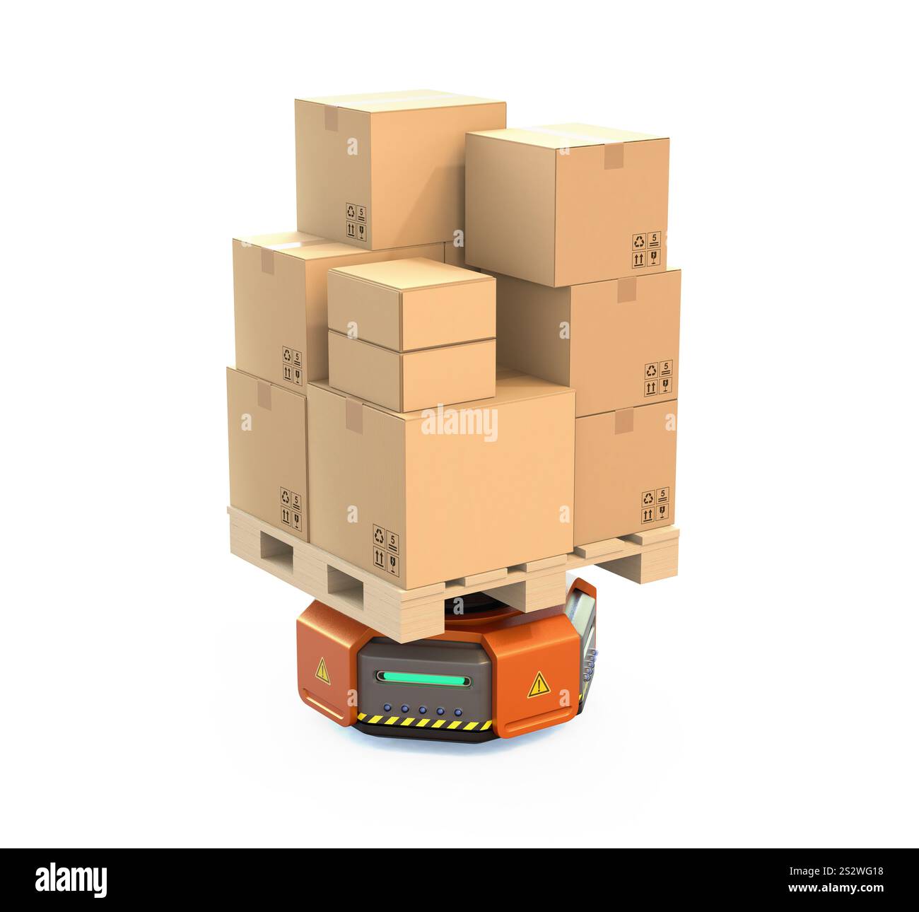 Front image of the automatic luggage-carrying robot Stock Photo - Alamy