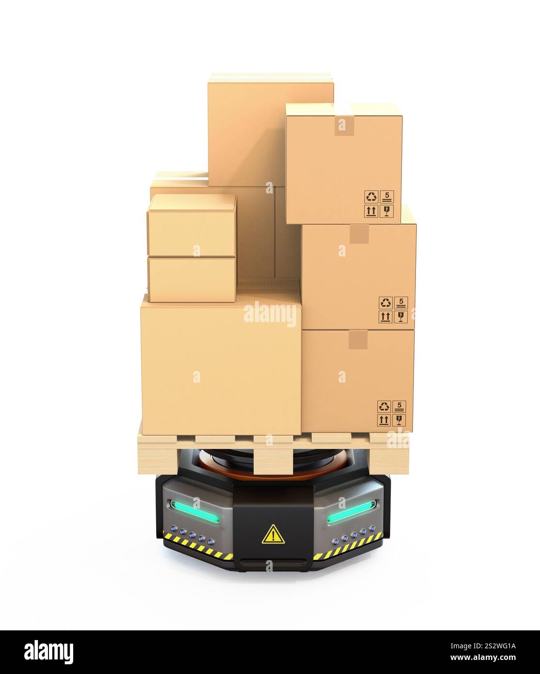 Front image of the automatic luggage-carrying robot Stock Photo - Alamy