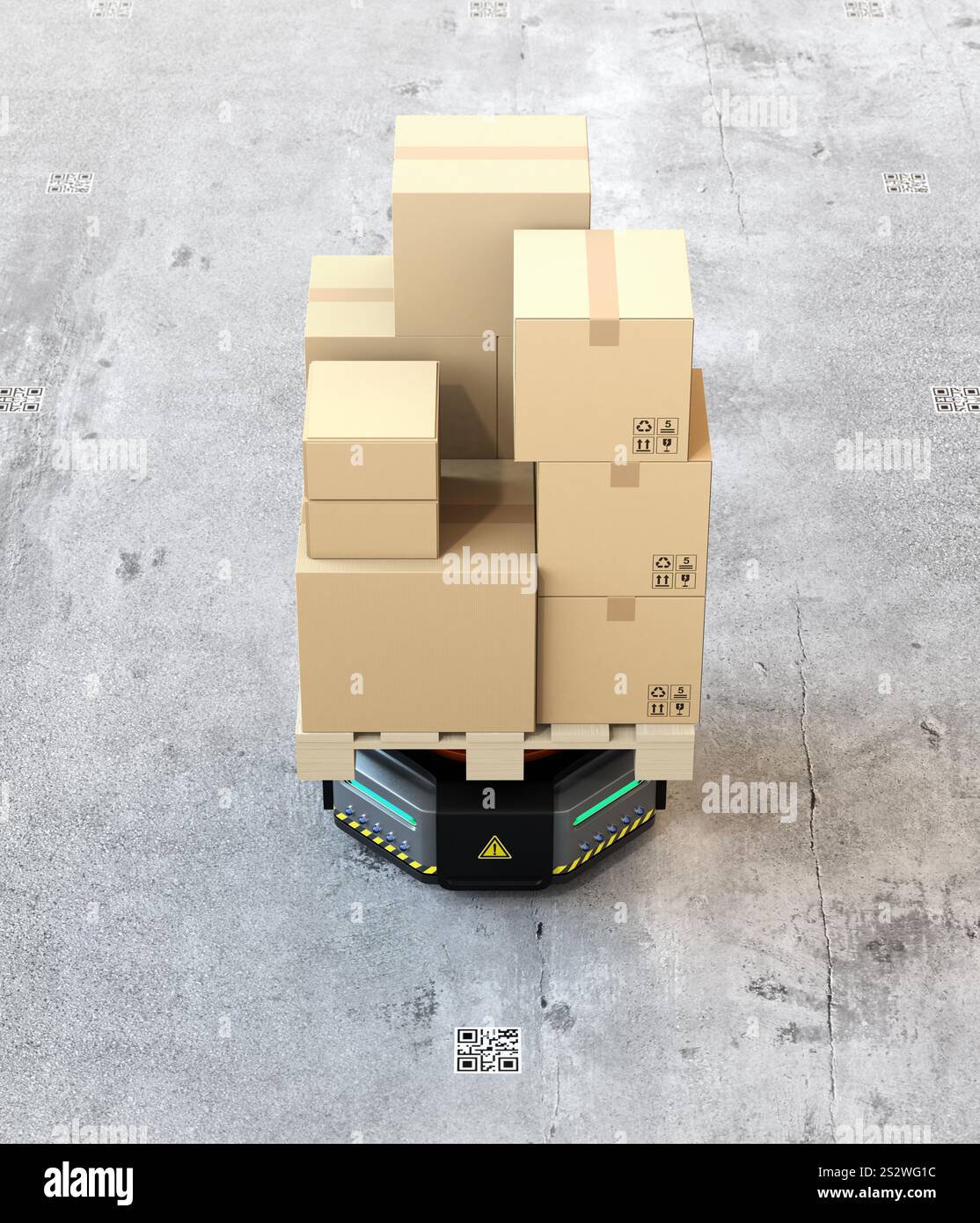 Front image of the automatic luggage-carrying robot Stock Photo - Alamy