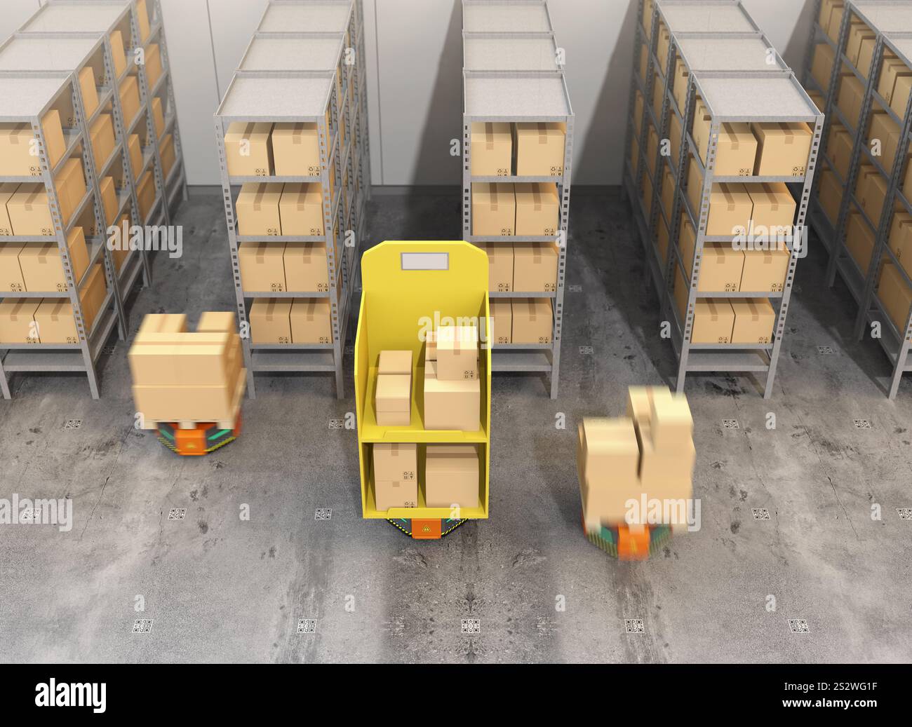 Automatic luggage-carrying robot. Concept of a logistics support robot ...